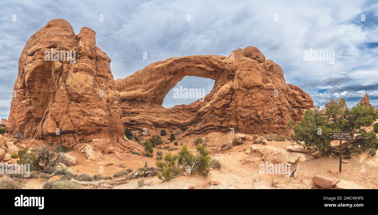 South Window Arch in Arches NAtional Monument, Utah, USA Stock Photo ...