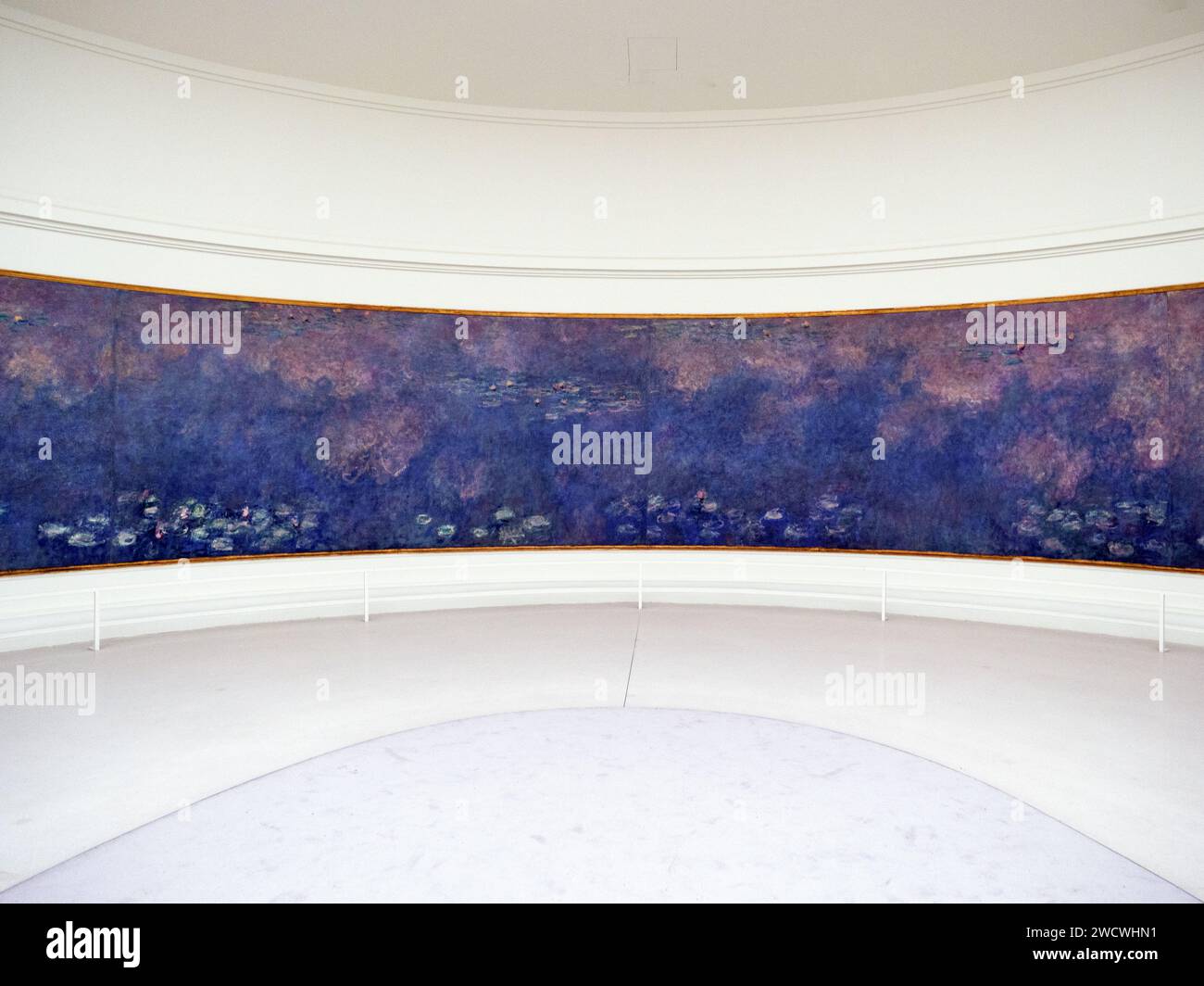 View of one of the water lily paintings by Claude Monet in the Musee de ...