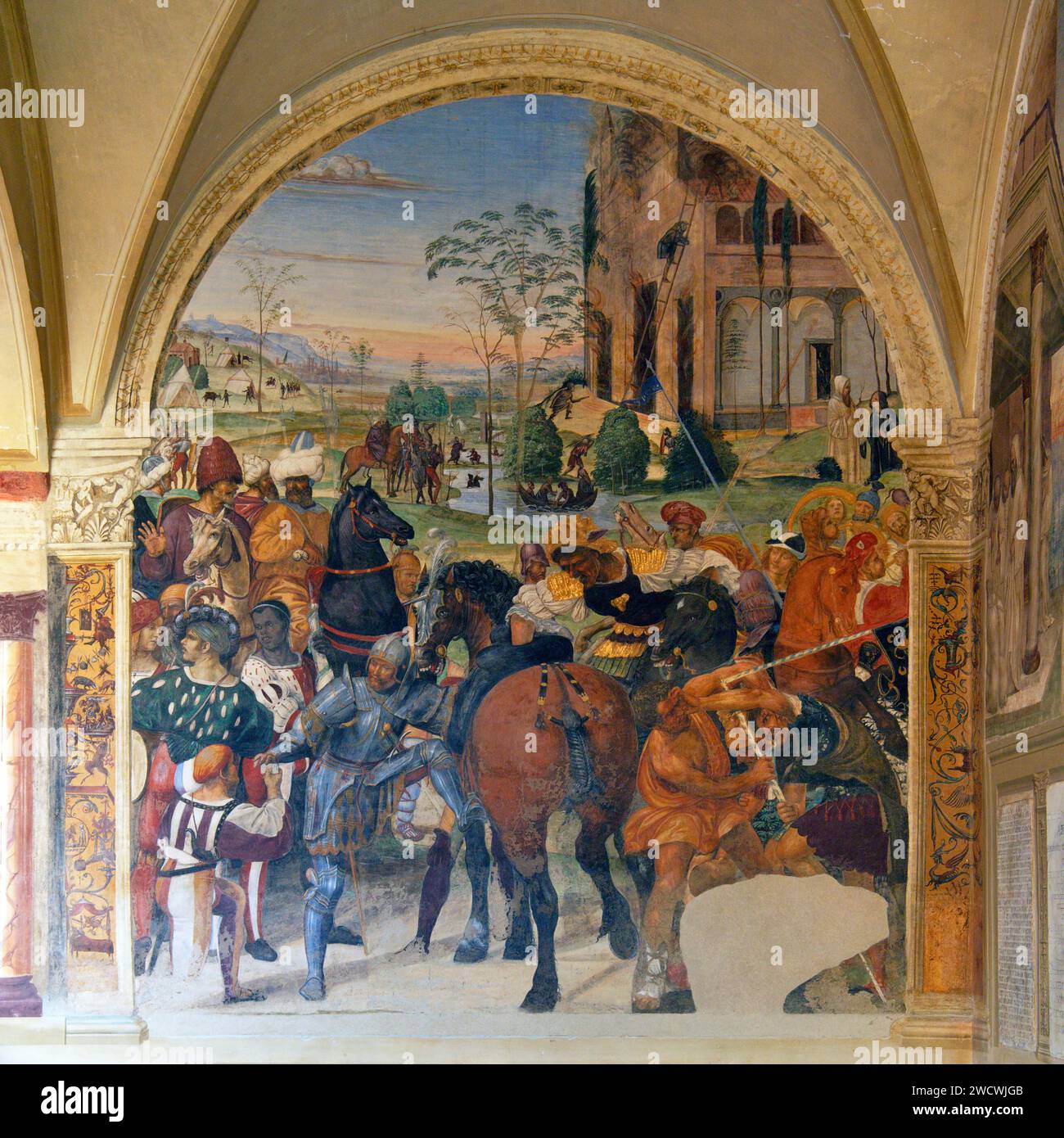 Italy, Tuscany, Siena countryside, Crete Senesi, town of Asciano ...