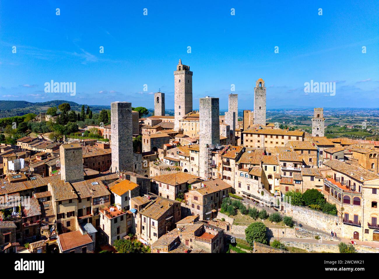 Italy, Tuscany, Val d'Elsa, the medieval village of San Gimignano ...