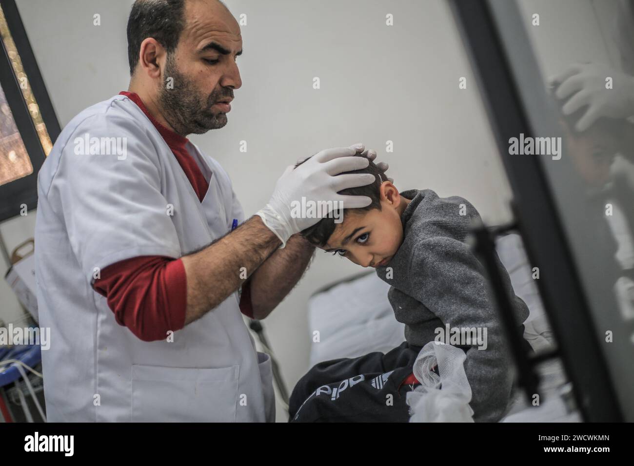 Rafah, Palestinian Territories. 17th Jan, 2024. A Palestinian child ...