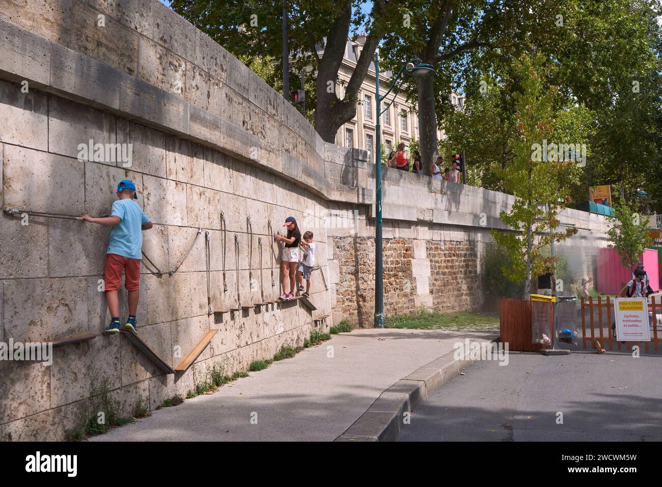 France, Paris, Paris Plage 2023, climbing wall Stock Photo - Alamy