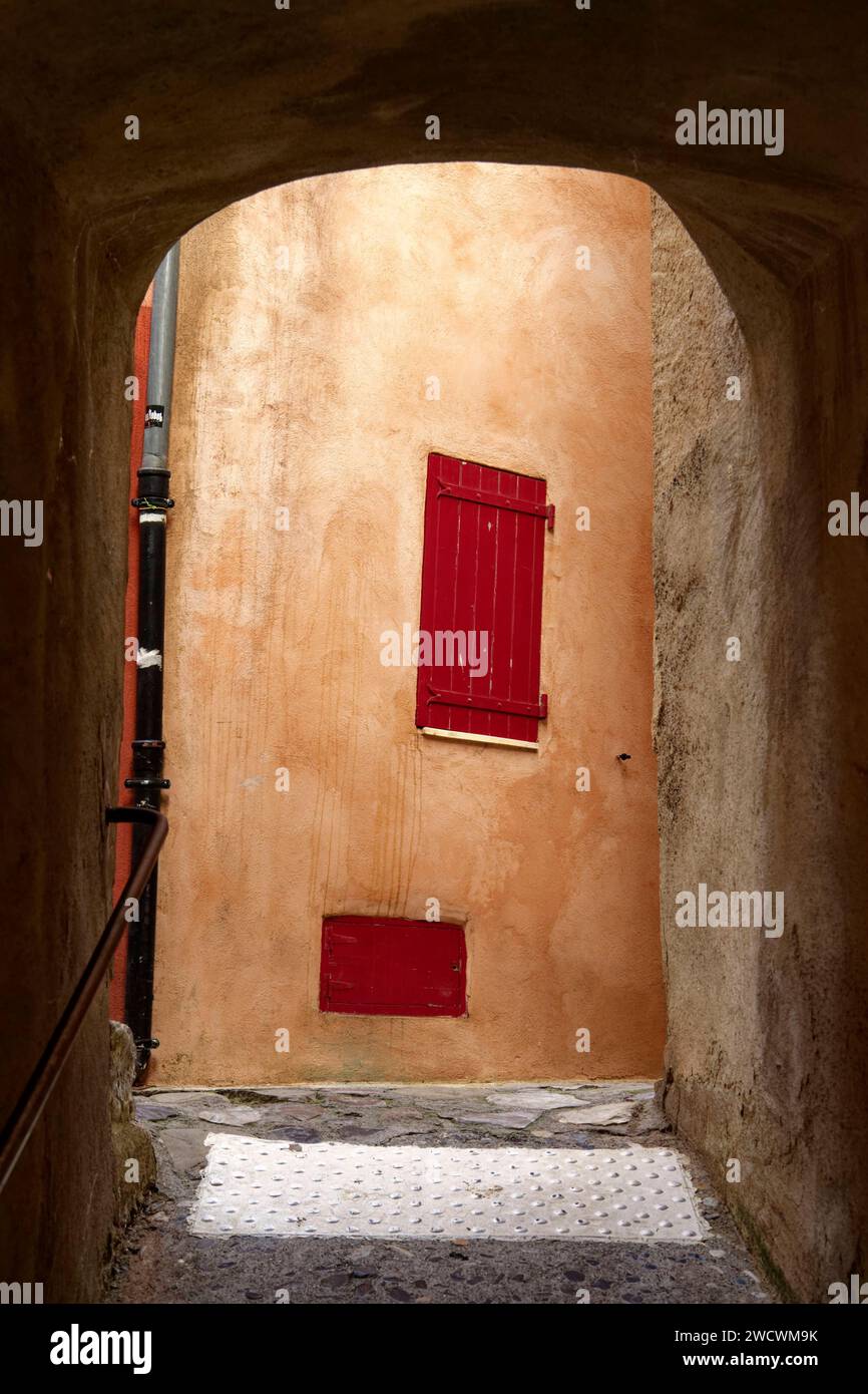 France, Alpes de Haute Provence; Entrevaux village, labelled Les Plus ...