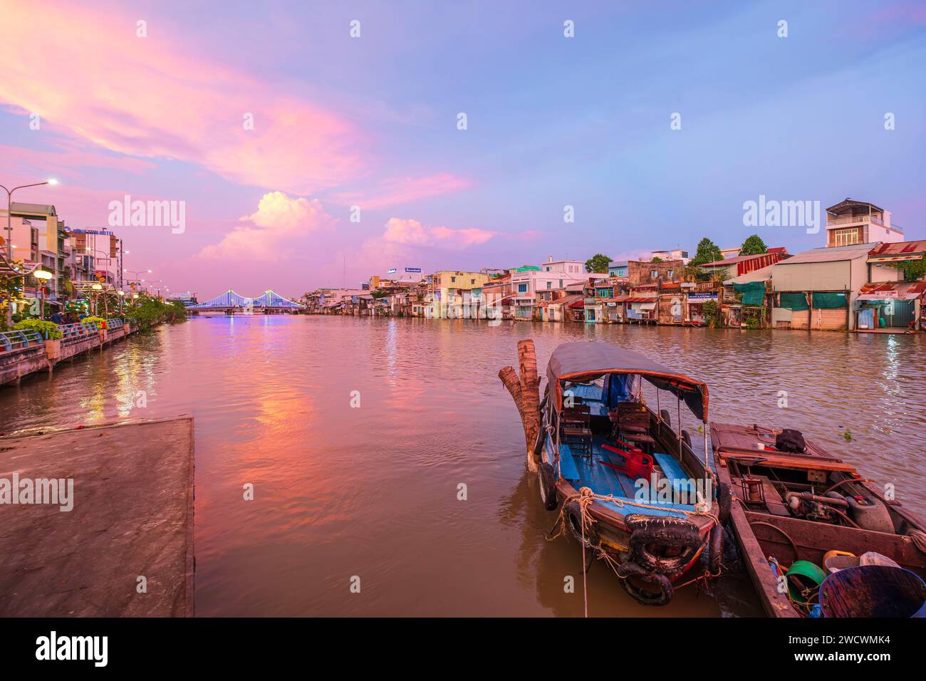 Vietnam, Mekong Delta, My Tho, the Bao Dinh canal that flows into the ...