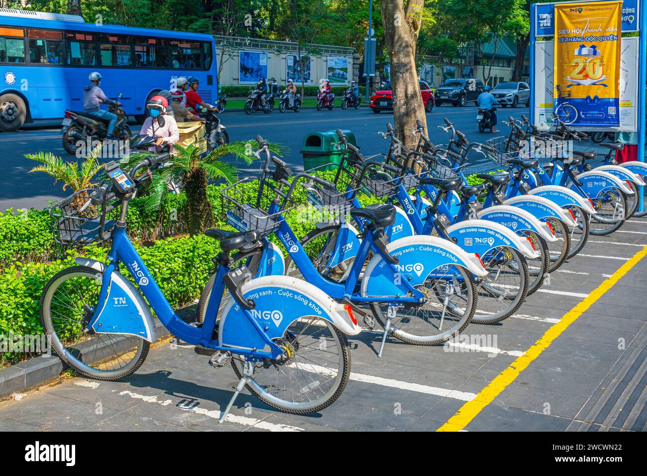 Vietnam, Ho Chi Minh City (Saigon), TNGo public bike rental system Stock Photo - Alamy