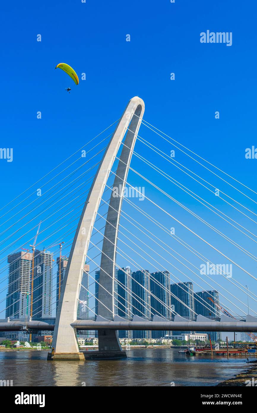 Vietnam, Ho Chi Minh City (Saigon), Ba Son Bridge on the Saigon River ...