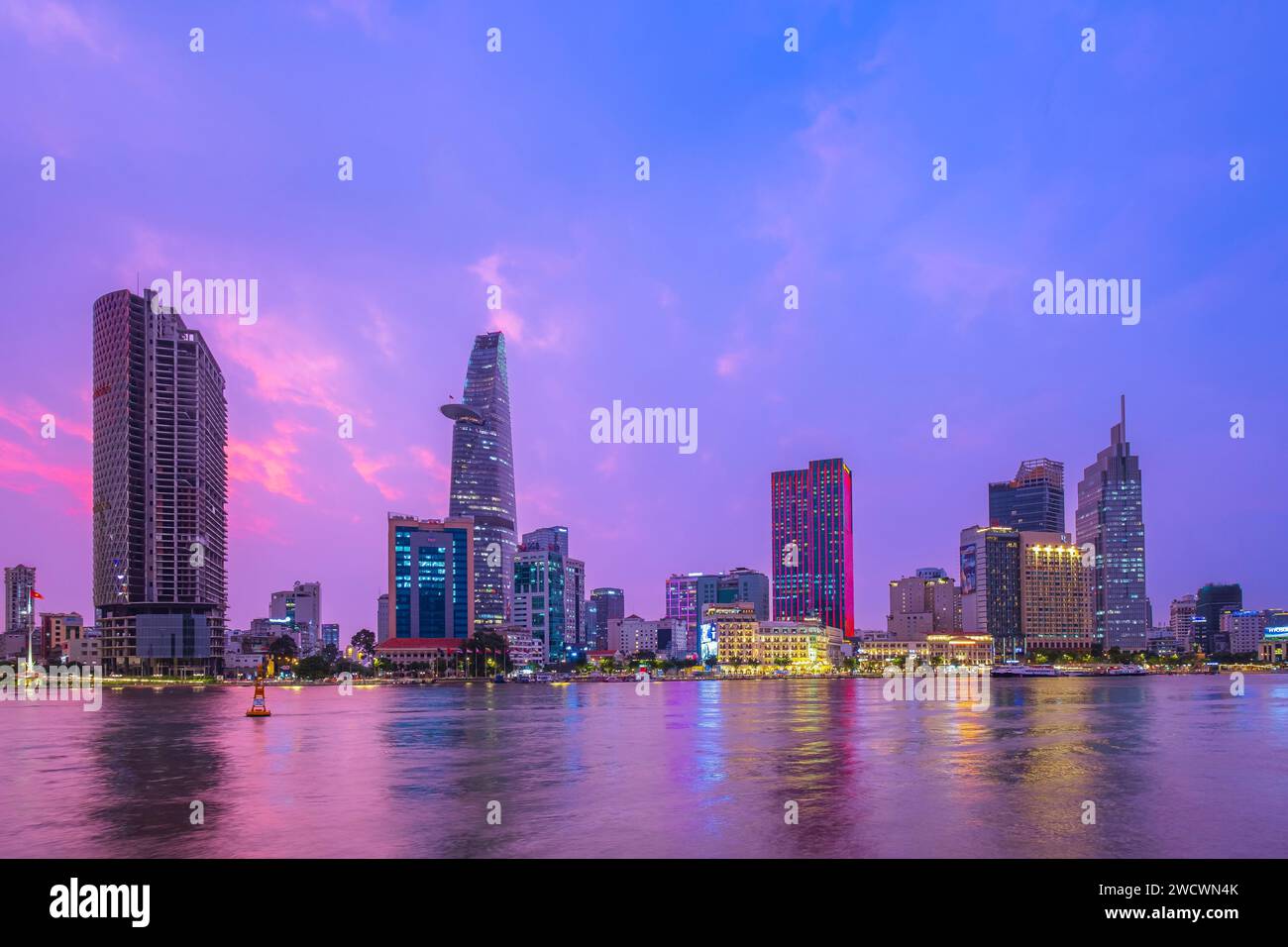 Vietnam, Ho Chi Minh City (Saigon), skyscrapers of Ben Nghe area ...