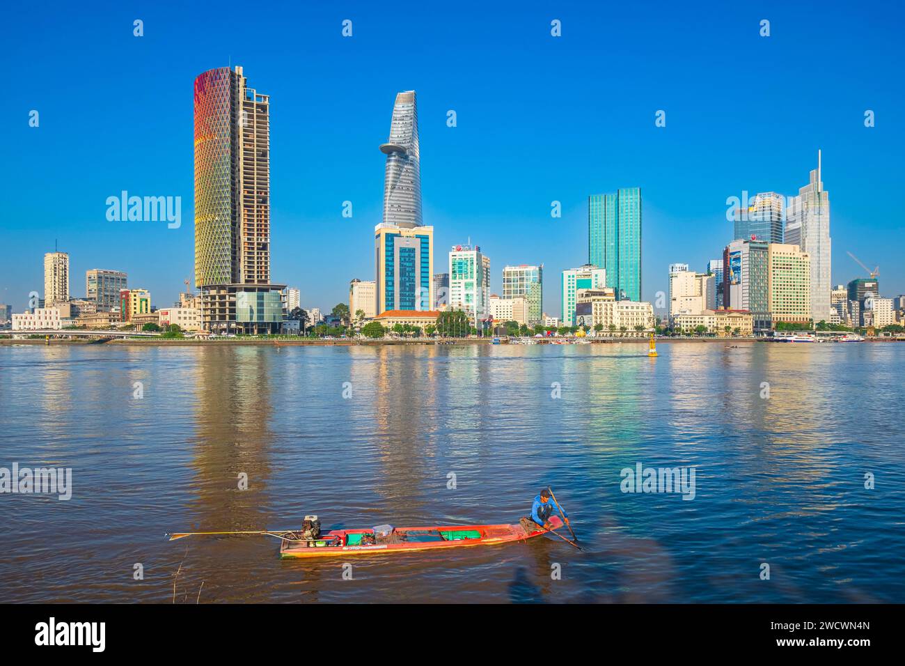 Vietnam, Ho Chi Minh City (Saigon), skyscrapers of Ben Nghe area ...