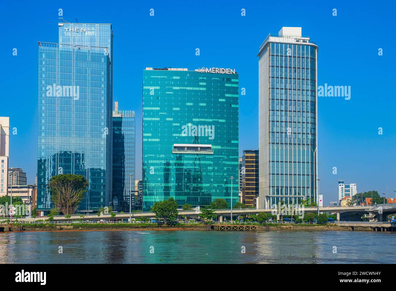 Vietnam, Ho Chi Minh City (Saigon), skyscrapers of Ben Nghe area ...