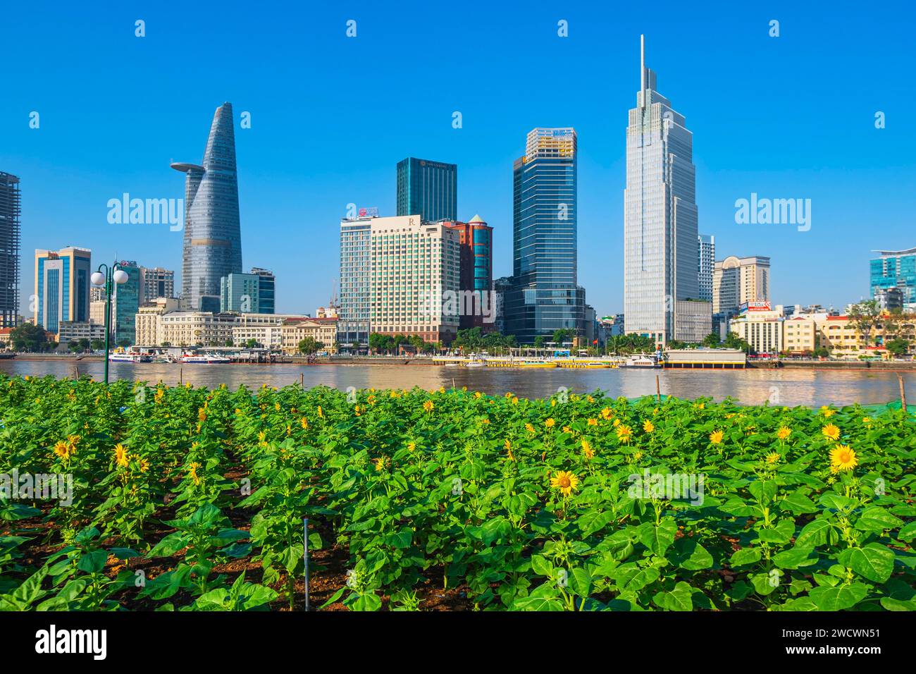 Vietnam, Ho Chi Minh City (Saigon), skyscrapers of Ben Nghe area ...