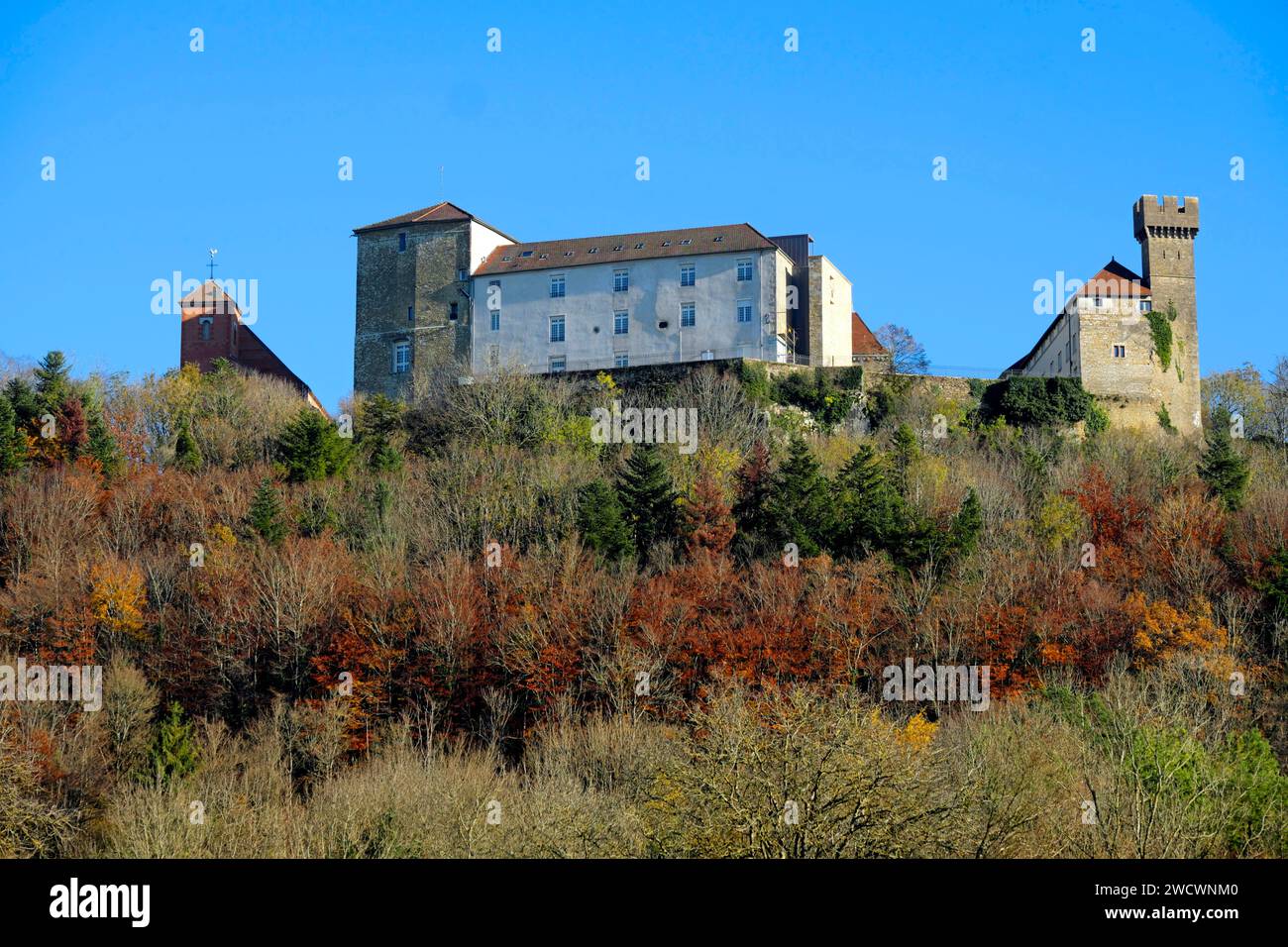 France, Jura, Cressia, castle built at the beginning of the 14th ...