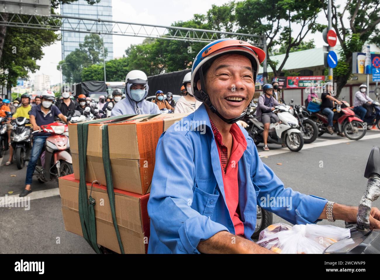 Vietnam, Ho Chi Minh City, Saigon, motorcycle traffic Stock Photo - Alamy