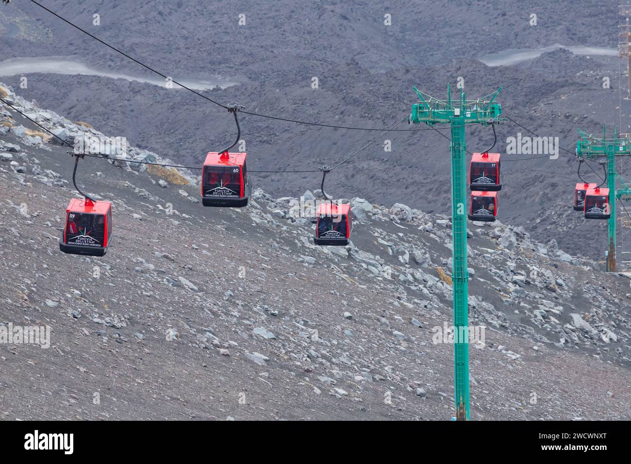 Italy, Sicily, Etna, Mount Etna cable car Stock Photo - Alamy