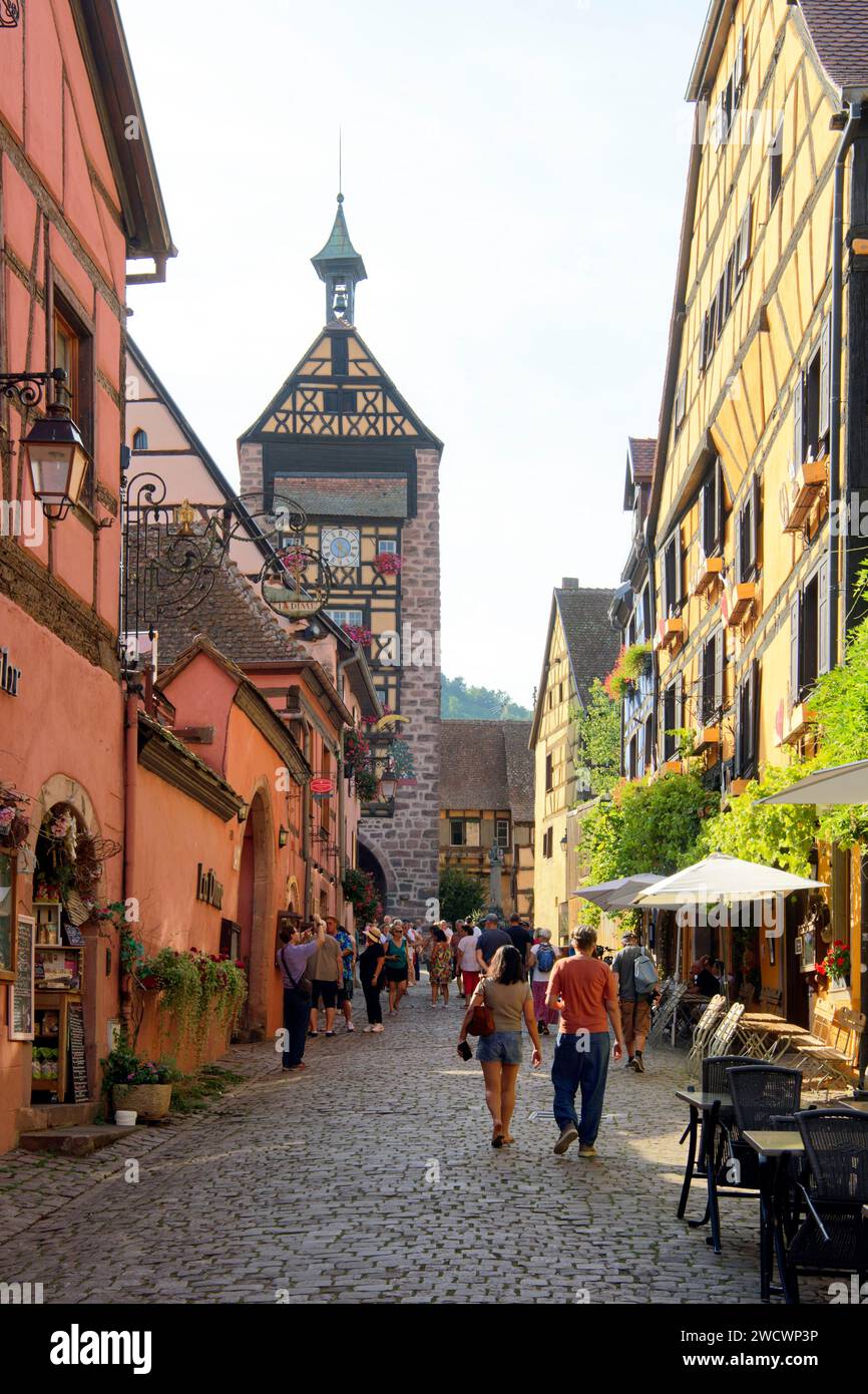 France, Haut Rhin, Alsace Wine Road, Riquewihr village, labelled Les ...
