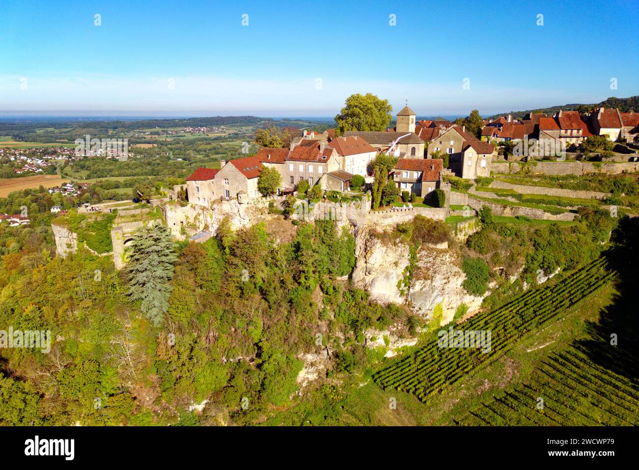 France, Jura, Chateau Chalon, labelled Les Plus Beaux Villages de ...