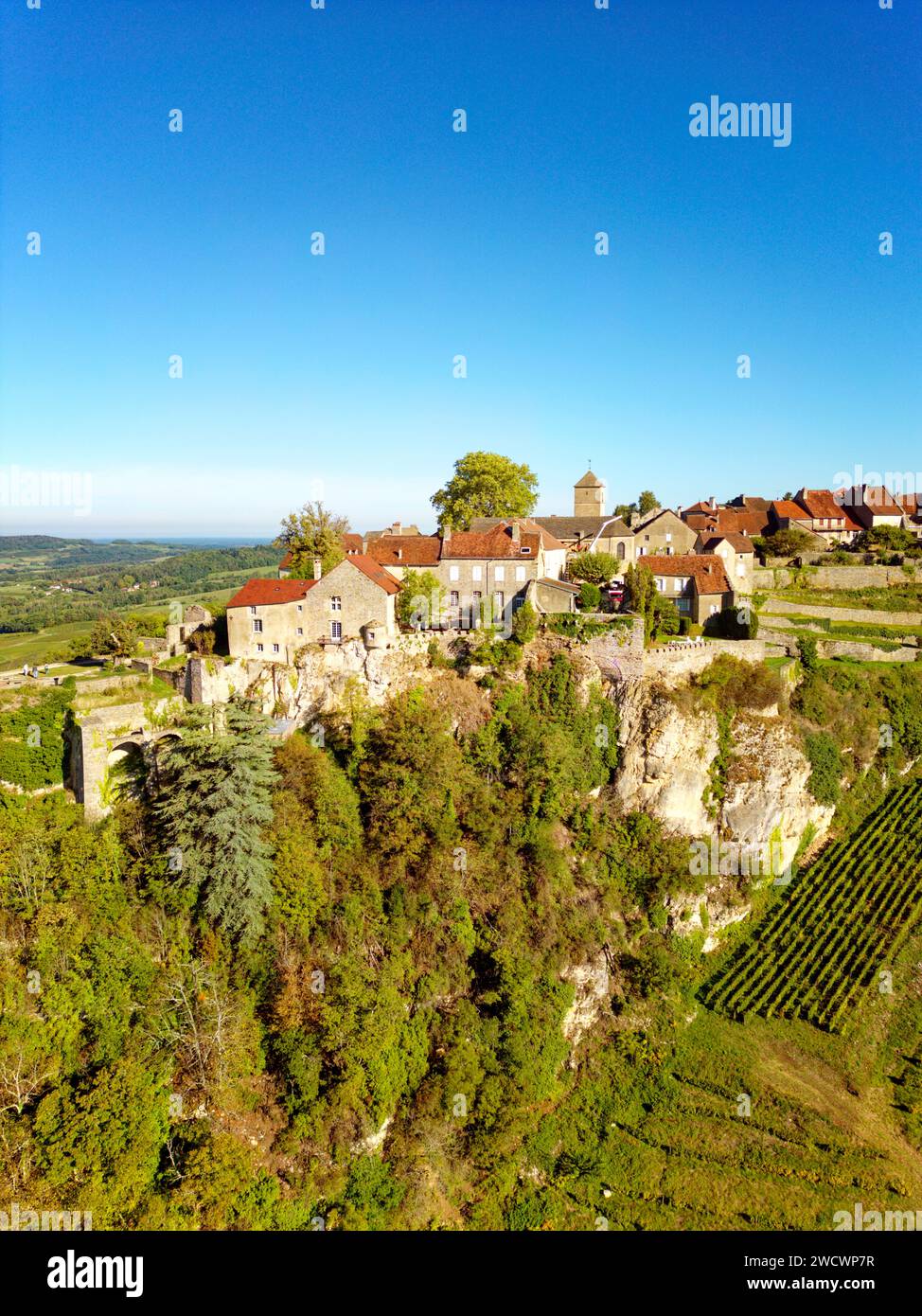 France, Jura, Chateau Chalon, labelled Les Plus Beaux Villages de ...