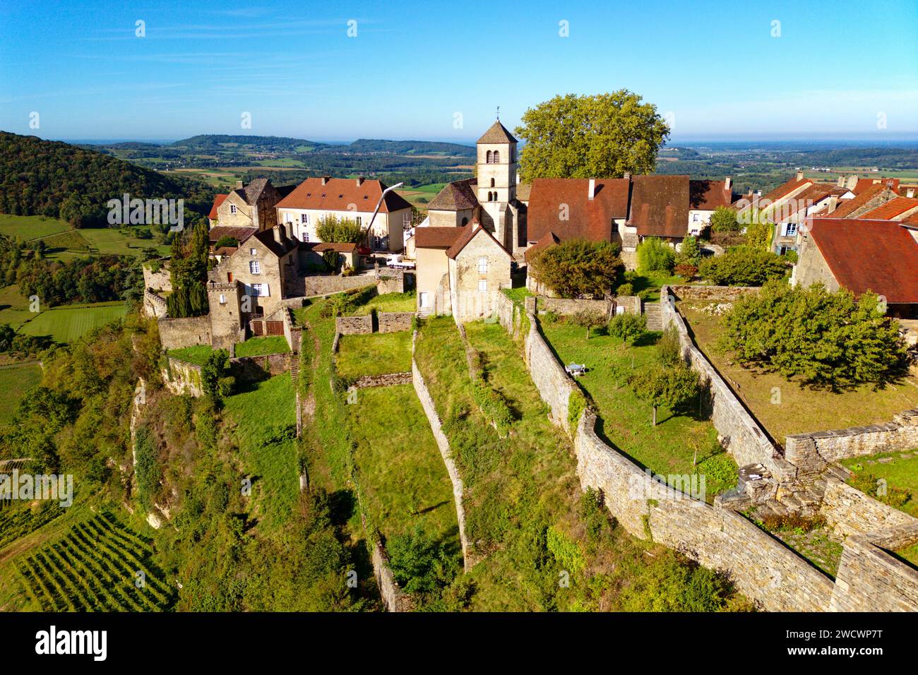 France, Jura, Chateau Chalon, labelled Les Plus Beaux Villages de ...