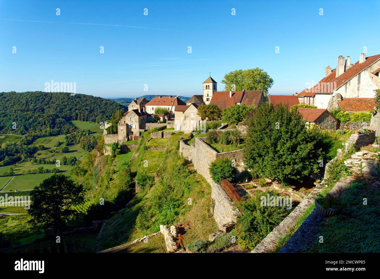 France, Jura, Chateau Chalon, labelled Les Plus Beaux Villages de ...