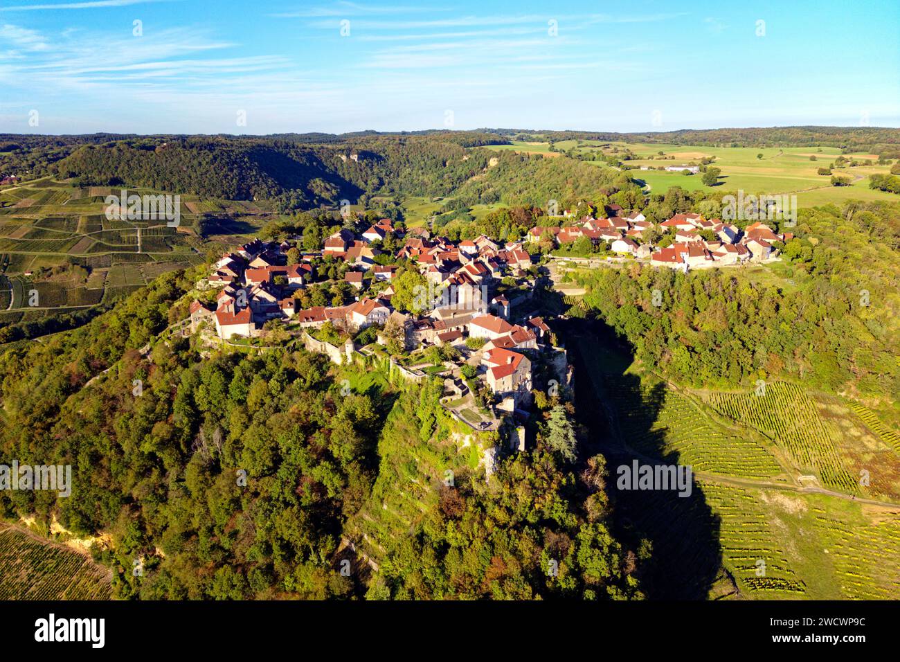 France, Jura, Chateau Chalon, labelled Les Plus Beaux Villages de ...