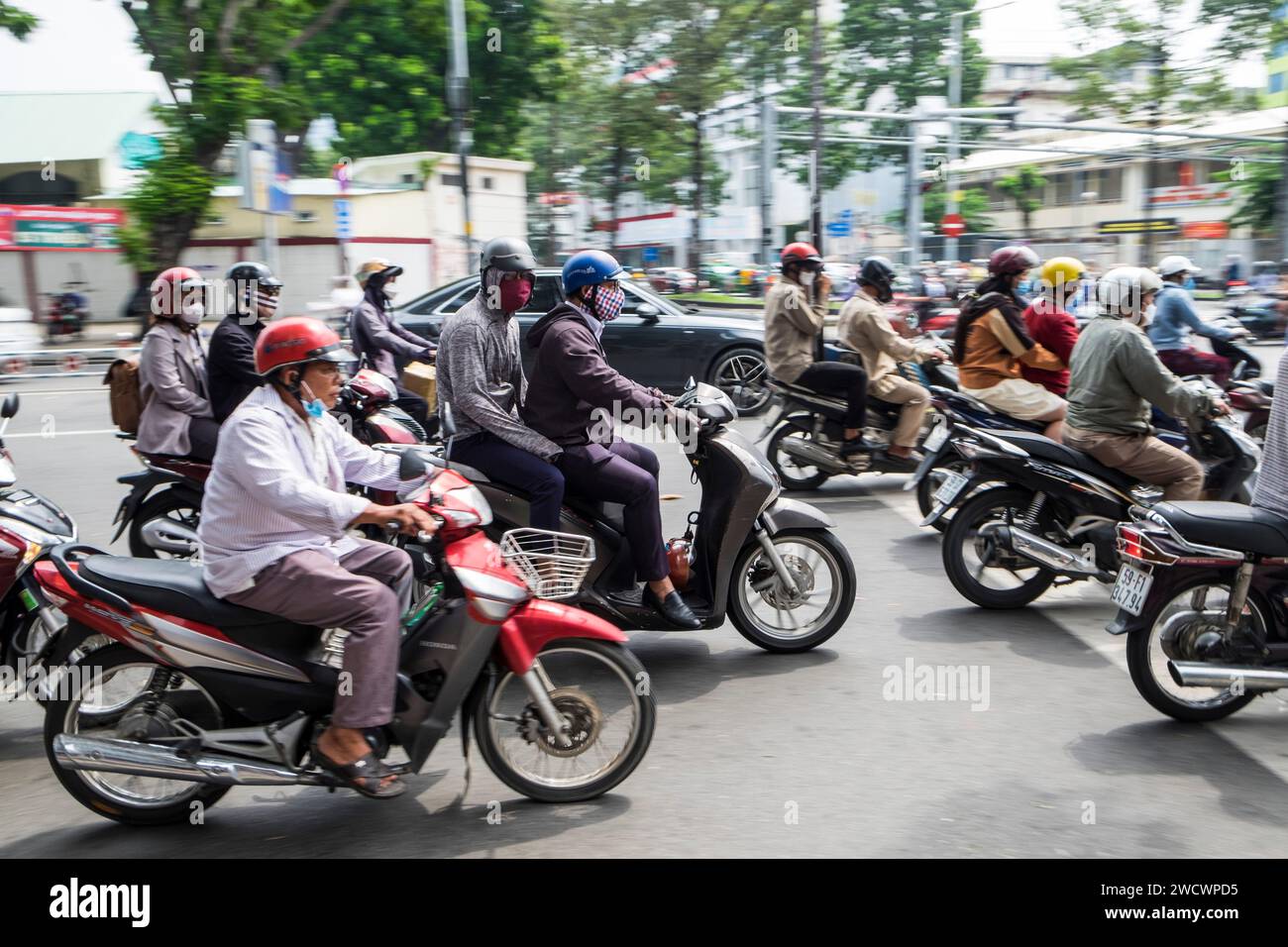 Vietnam, Ho Chi Minh City, Saigon, motorcycle traffic Stock Photo - Alamy
