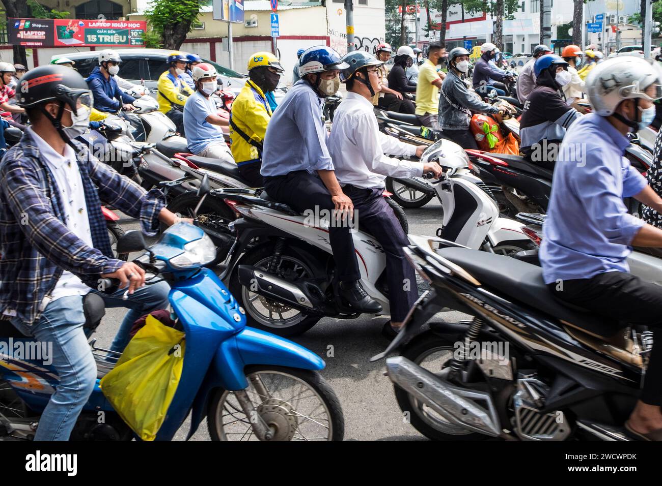 Vietnam, Ho Chi Minh City, Saigon, motorcycle traffic Stock Photo - Alamy