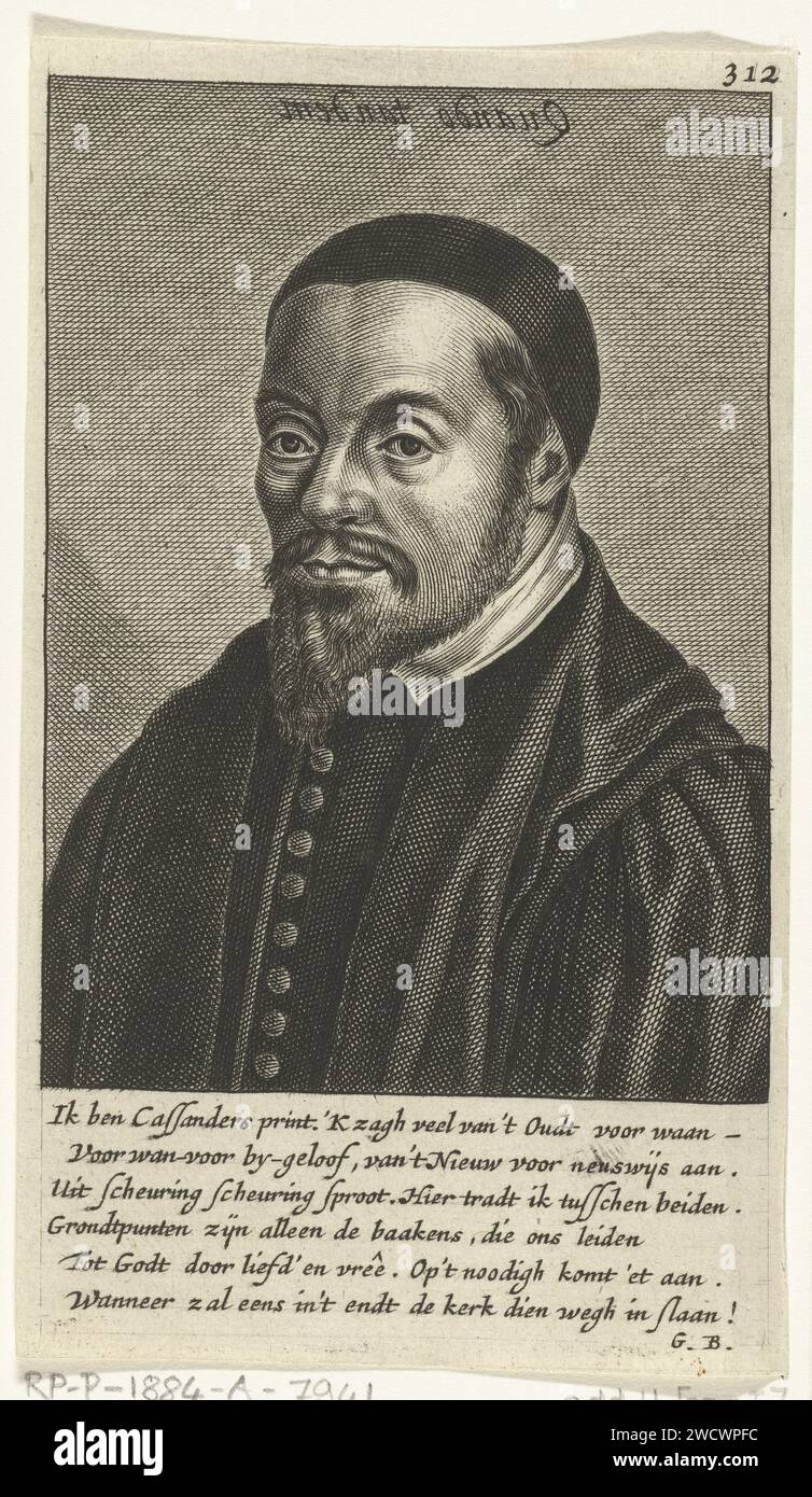 Portrait of Georg Cassander, Hendrik Bary, 1663 print Bust of Georg ...