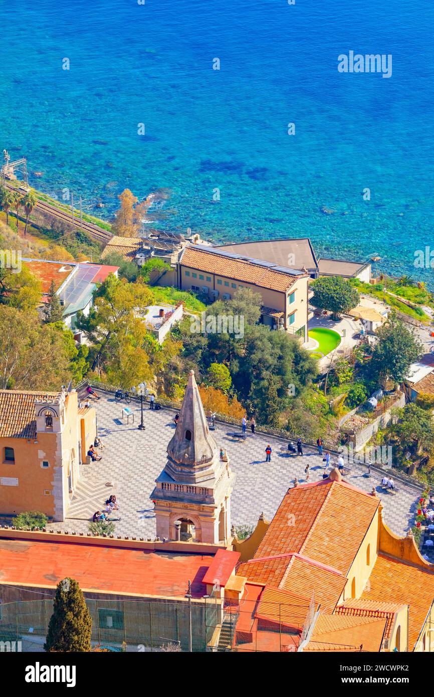 Taormina from above hi-res stock photography and images - Alamy