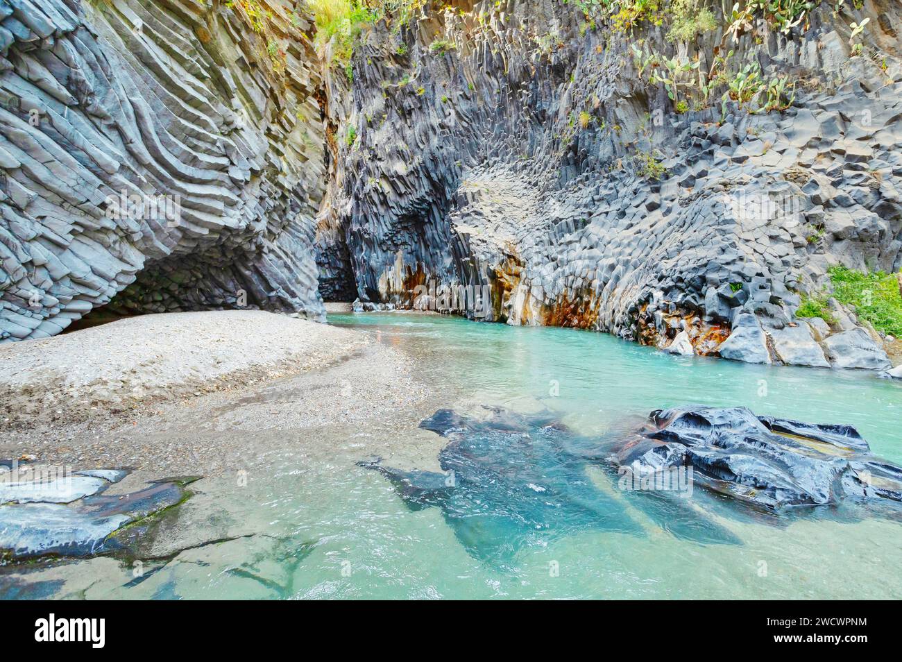 Italy, Sicily, Castiglione di Sicilia, Alcantara Gorge Stock Photo - Alamy