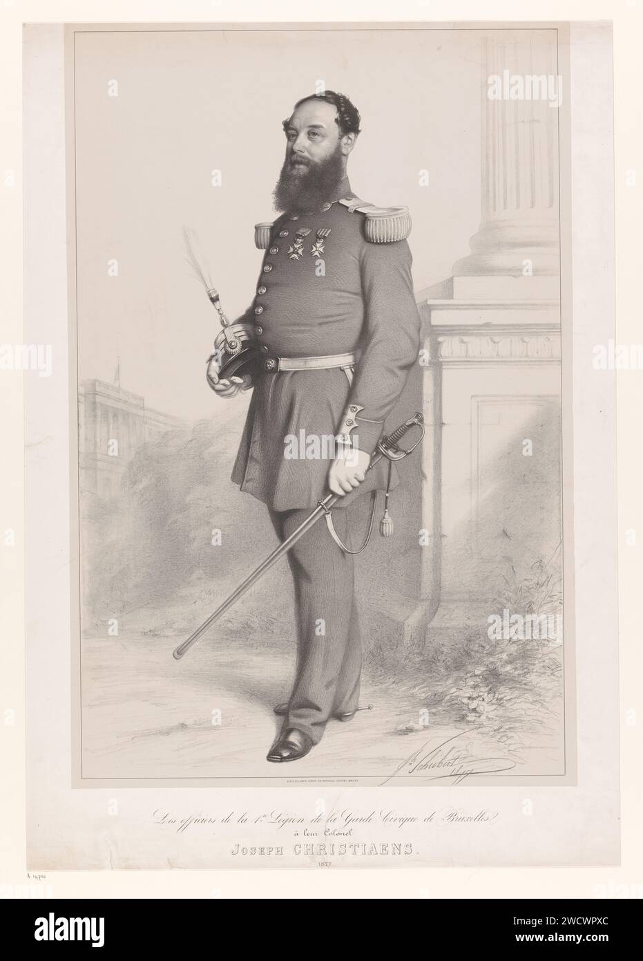 Portrait of Joseph Christiaans, Joseph Schubert, 1877 print paper ...