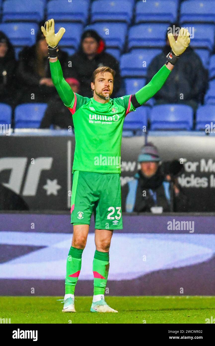 Bolton, UK. 16th Jan, 2024. Luton Town goalkeeper Tim Krul (23) during ...
