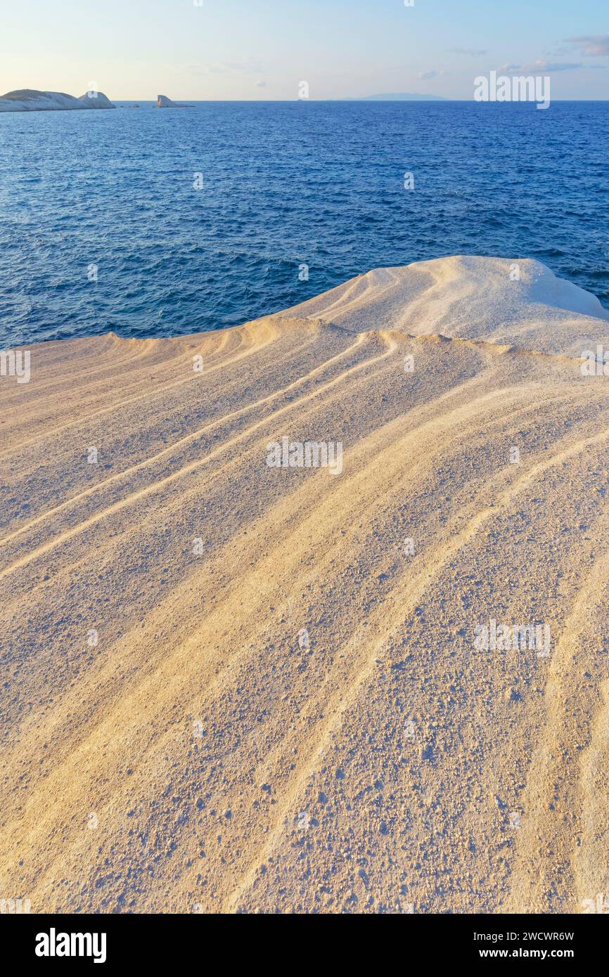 Greece, Cyclades Islands, Milos Island, Rock formations, Sarakiniko ...