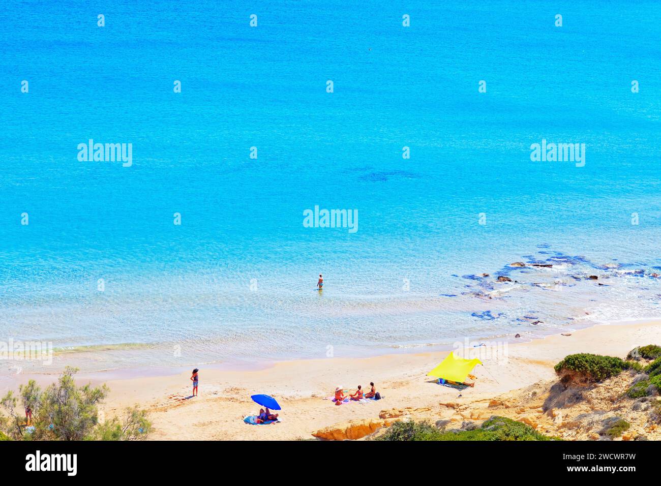 Greece, Cyclades Islands, Milos Island, Provatas Beach Stock Photo - Alamy