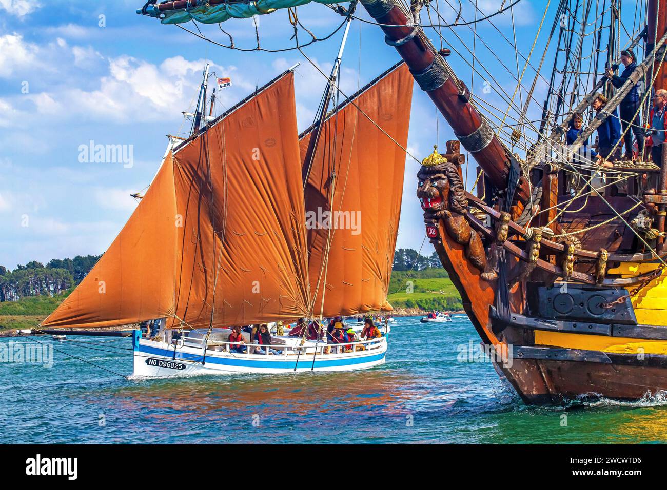 France, Morbihan, Gulf of Morbihan, Jeanne J, Round-bottomed decked ...