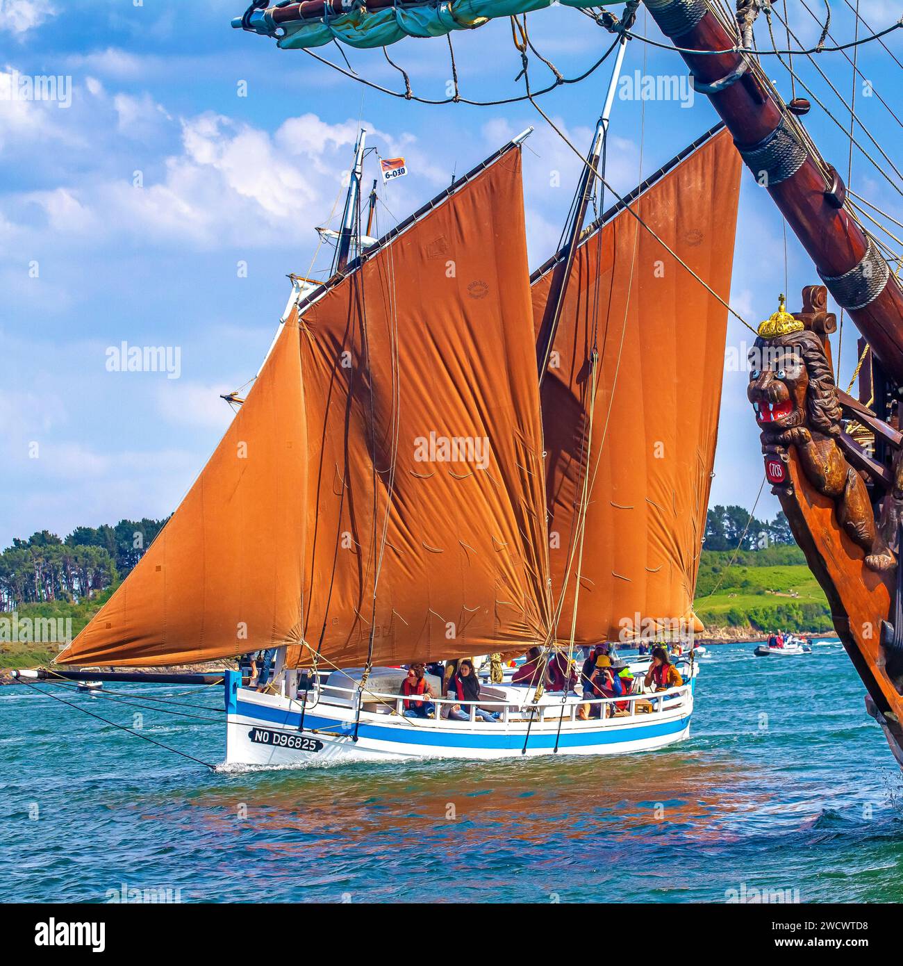 France, Morbihan, Gulf of Morbihan, Jeanne J, Round-bottomed decked ...