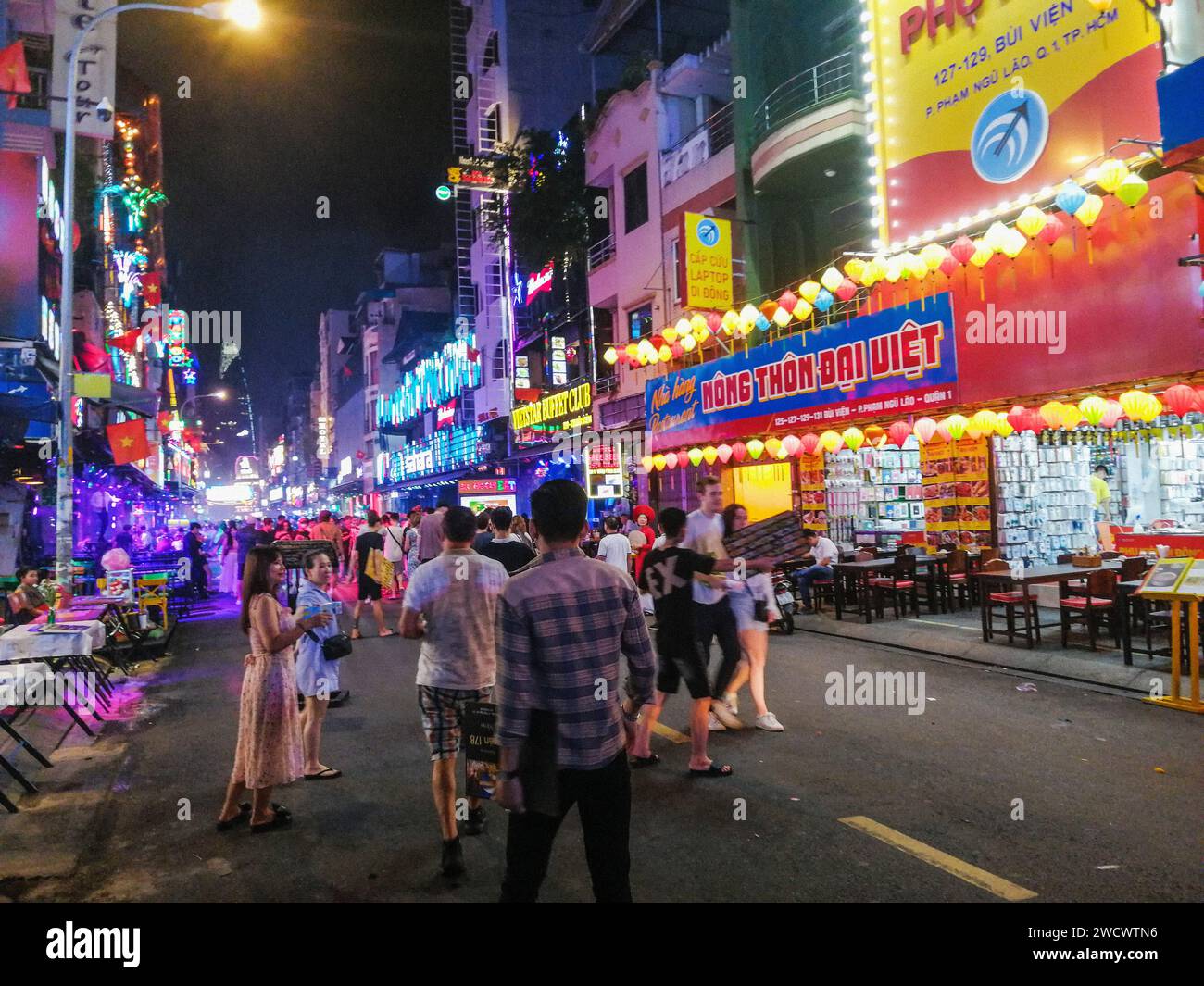 Vietnam, Saigon, Bui Vien street Stock Photo - Alamy