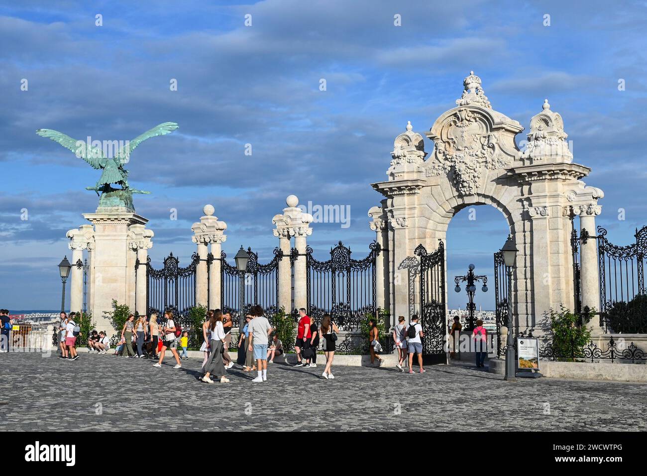 Hungary, Budapest, on the Euro bike 6, on the fortified hill of Buda ...