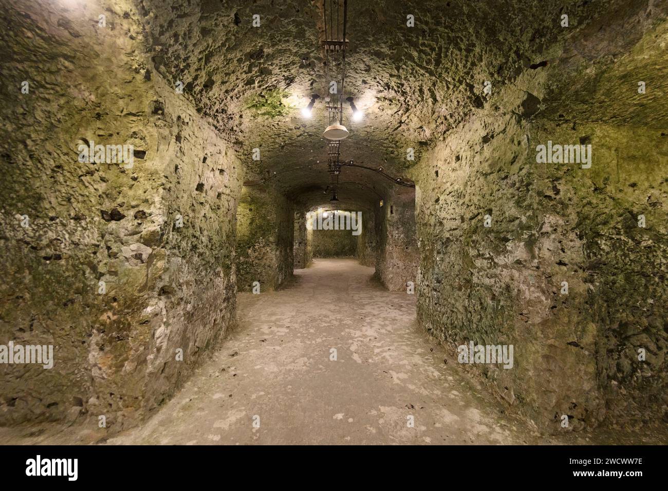 Ile de France region, Val d'Oise, La Roche-Guyon, blockhouse basement ...