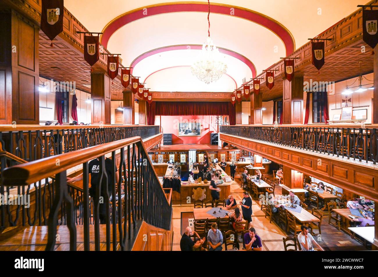Slovakia, Bratislava, interior of the traditional restaurant Bratislava ...