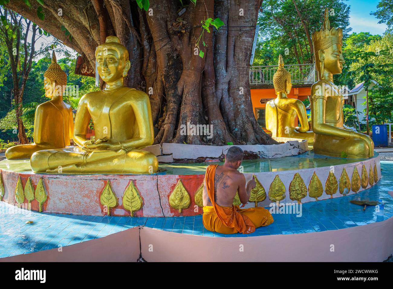 Thailand, Trat province, Ko Mak island, Ao Nid bay, Wat Samakeetham ...