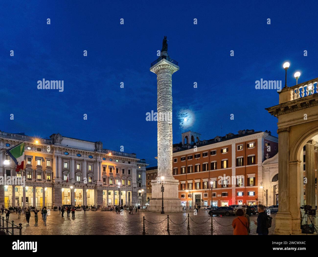 Italy, Latium, Rome, Column of Marcus Aurelius, Place Colonna Stock ...