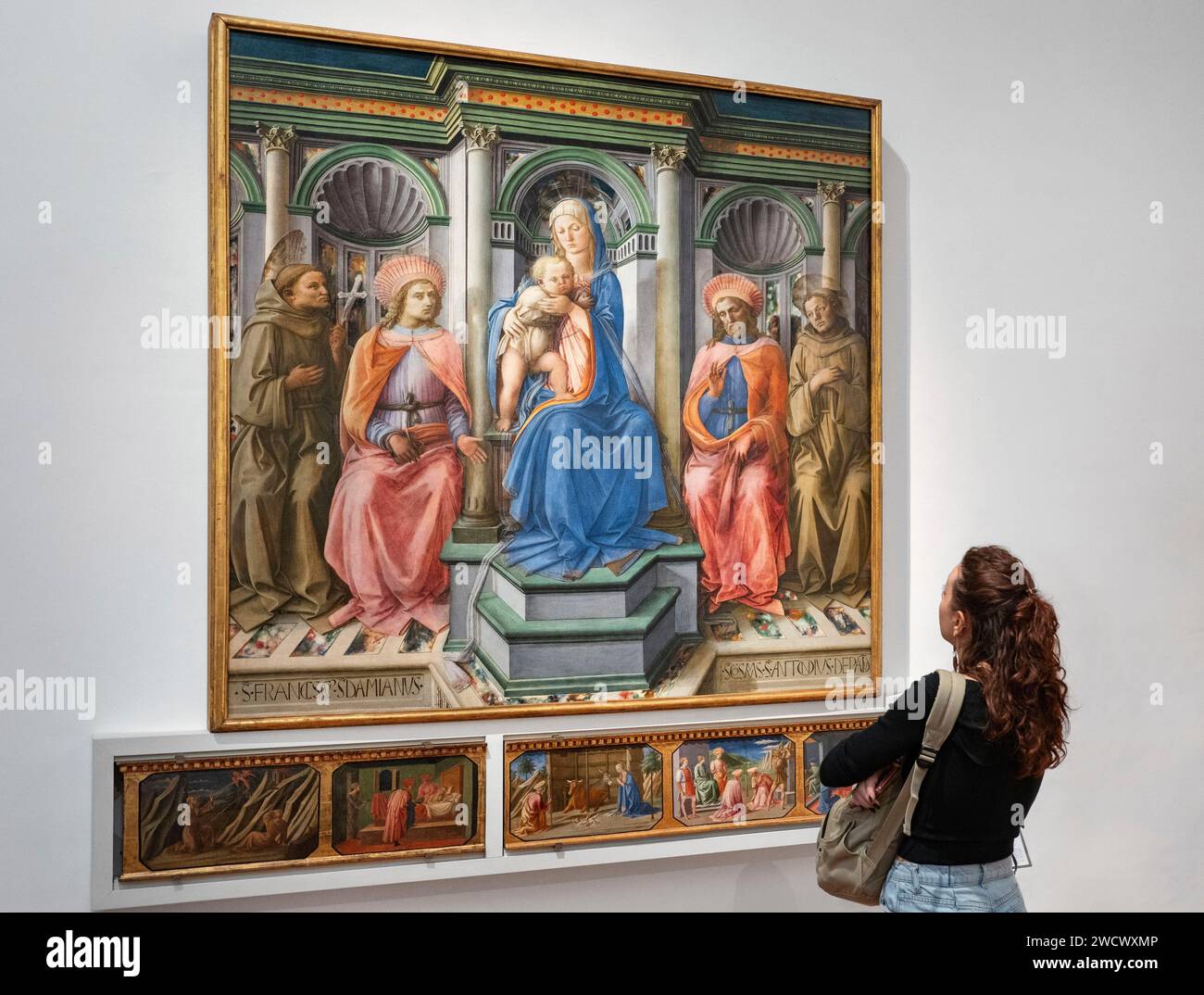 Italy, Toscane, Florence, Galleria degli Uffizi, The Novitiate Altarpiece, painting by Filippo ...