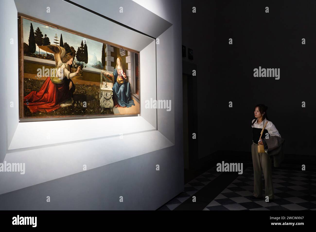 Annunciation by leonardo da vinci hi-res stock photography and images ...