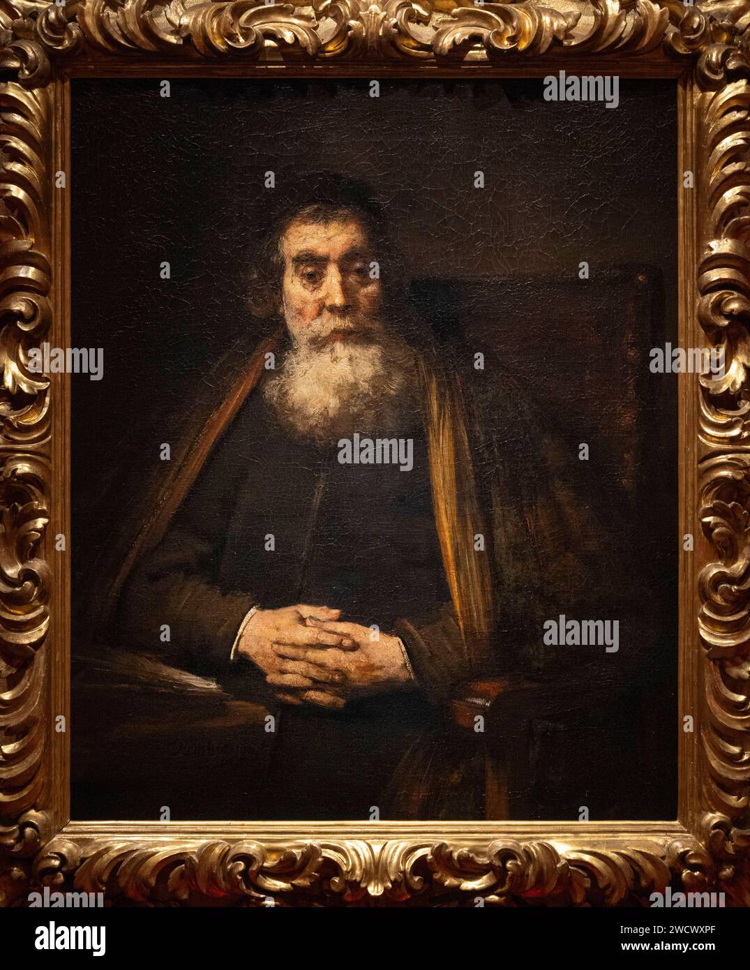 Italy, Toscane, Florence, Galleria degli Uffizi, Portrait of an old man ...