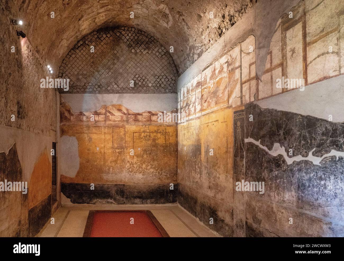 Italy, Campania, the Bay of Naples, Pompei, changing room of suburban ...