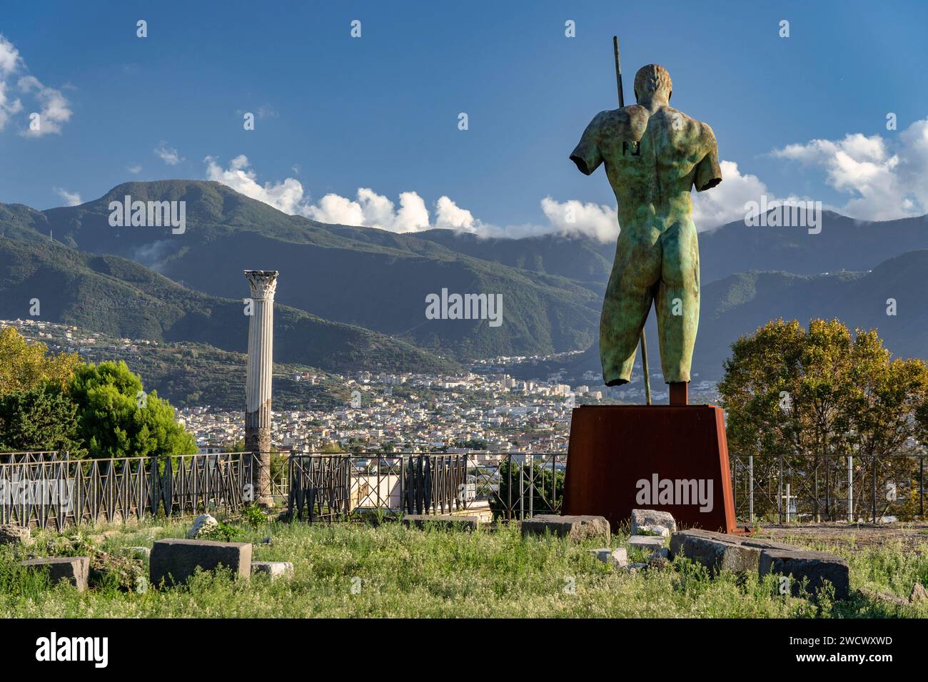 Italy, Campania, the Bay of Naples, Pompei, Temple of Venus and Lattari ...