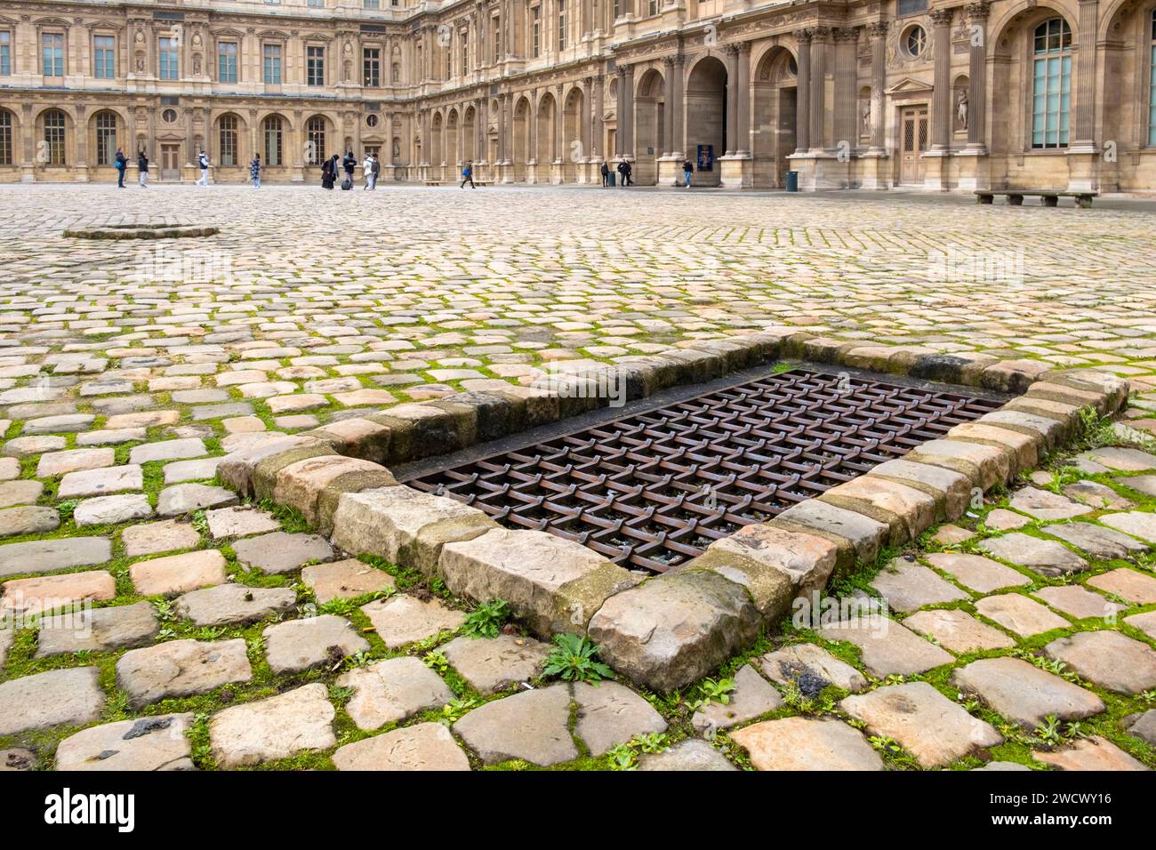 France, Paris, Philippe Auguste enclosure, square courtyard of the ...
