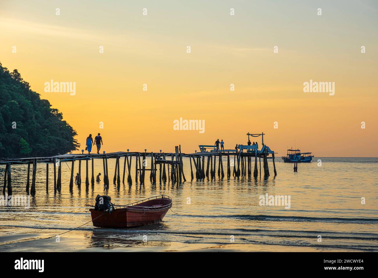 Thailand, Trat province, Ko Kood (or Ko Kut) island, Bang Bao Bay Stock ...