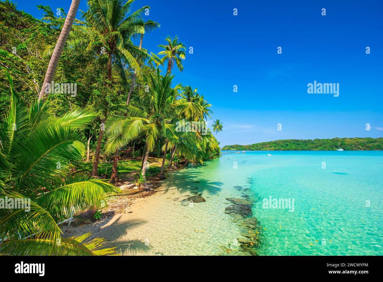 Thailand, Trat province, Ko Kood (or Ko Kut) island, Bang Bao Bay Stock ...