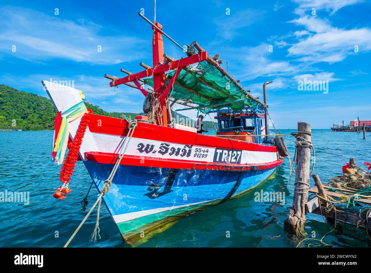 Thailand, Trat province, Ko Kood (or Ko Kut) island, Ao Yai, fishing ...