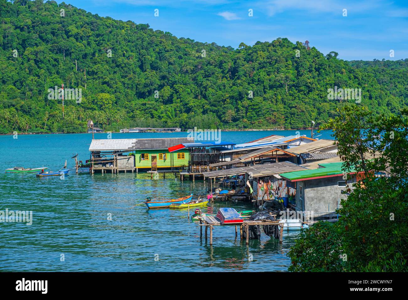 Thailand, Trat province, Ko Kood (or Ko Kut) island, Ao Yai, fishing ...